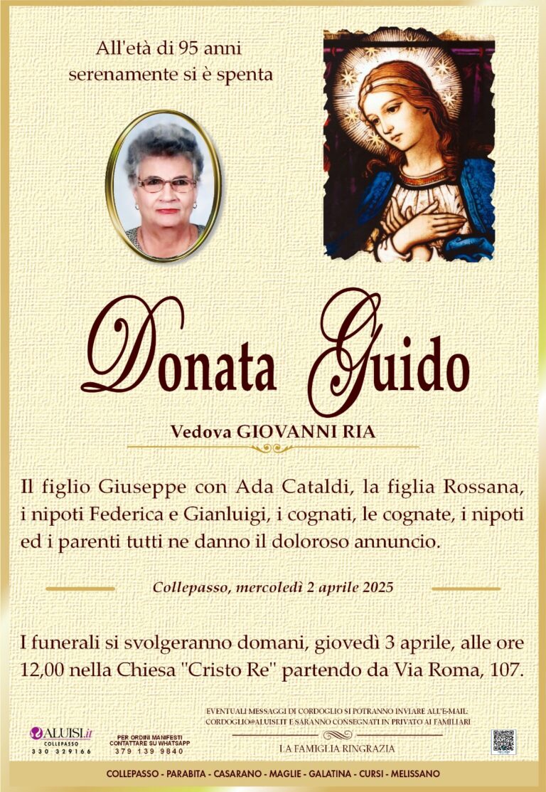 Necrologi | Aluisi Agenzia Funebre Lecce